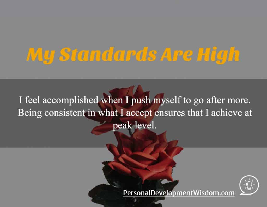 My Standards Are High - Personal Development Wisdom